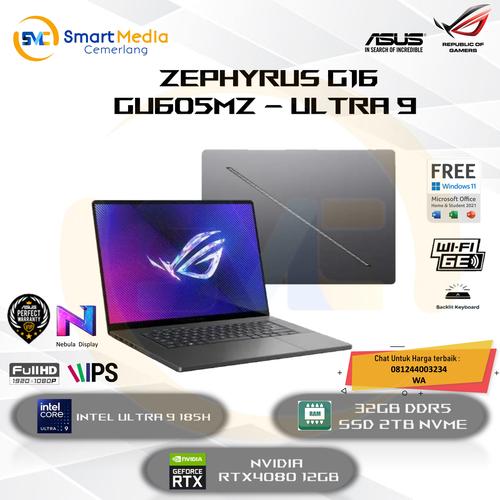 Promo ASUS ROG Zephyrus G16 GU605MZ|Ultra 9 185H|32G|2TB|RTX4080 12GB ...
