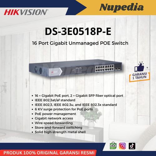 Jual HIKVISION SWITCH POE 16 PORT DS-3E0518P-E - Jakarta Timur ...