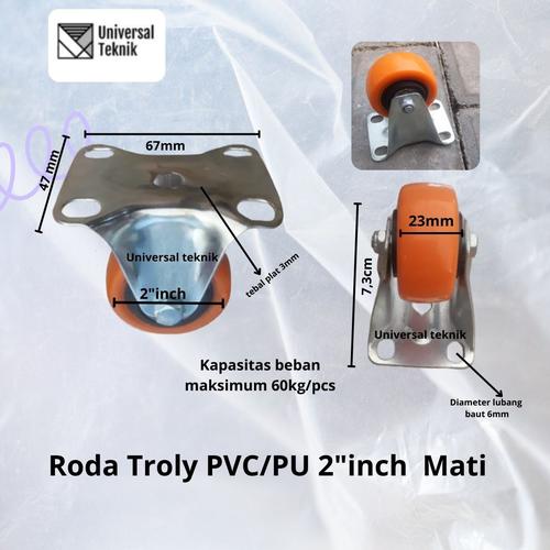 Promo Roda PVC PU Troli Troly Mati 2 inch roda caster kastor - Kab ...