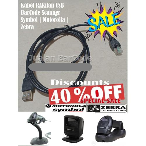 Jual KABEL USB BARCODE SCANNER SYMBOL LS-2208 | LS2208 | LS 2208 ...