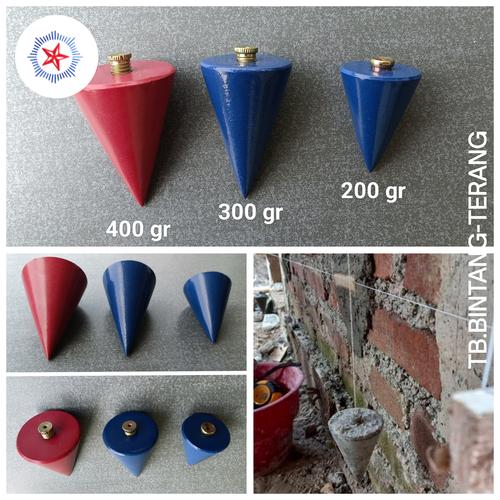 Jual LOT BANDUL BESI TUKANG BANGUNAN UNTING UNTING PLUMB BOB - 300 gram ...