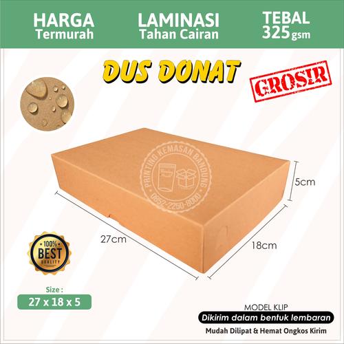 Jual Dus Box Kemasan Donat size 27x18x5,5 Bomboloni Kue Roti Donut ...