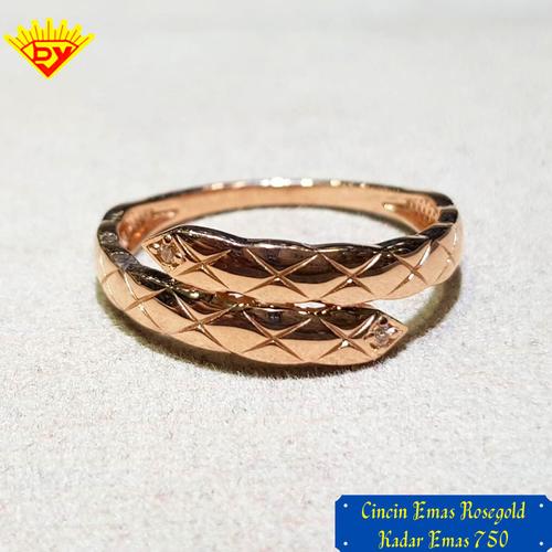 Jual Cincin Emas Rosegold Permata Zirconia 015 Kadar Emas 750 - Jakarta ...