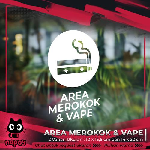 Jual Cutting Sticker Tanda Area Merokok Stiker Vape Sign Kaca Cafe ...
