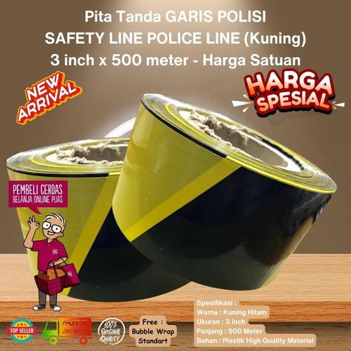 Jual Pita Tanda Garis Polisi Safety Line Police Line Kuning Hitam 3 ...