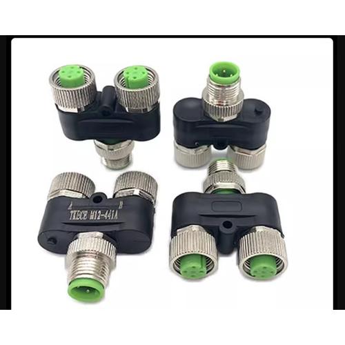 Jual M12 4pin Splitter 1 male ke 2 female connector sensor type 443 ...