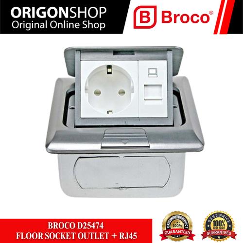Jual BROCO D25474 Floor Socket Outlet + RJ45 / Stop Kontak Lantai ...
