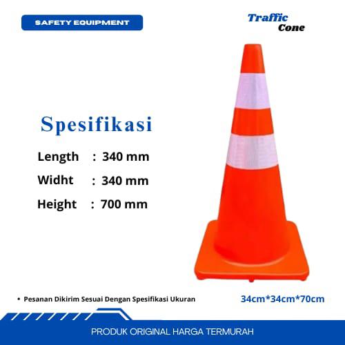 Jual TRAFFIC CONE PVC 28INCH TINGGI 70CM Pvc Kerucut Jalan Full Orange ...