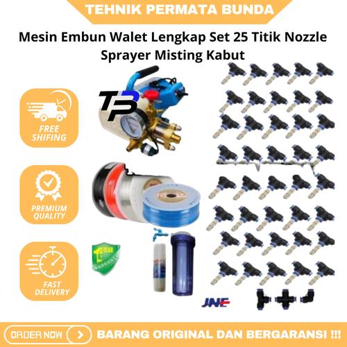 Jual Mesin Embun Walet Lengkap Set 25 Titik Nozzle Sprayer Misting ...