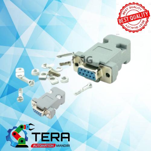 Jual Konektor RS232 DB9 Pin Blue Female + Cover Plastik - Abu-abu ...