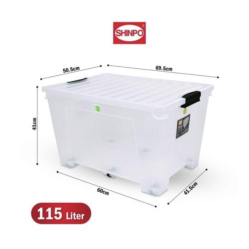 Jual Container Box bening + roda Titan 115liter 103 CB115 Shinpo ...