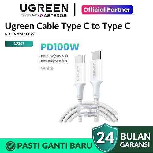 Jual Ugreen Cable Type C to Type C PD 5A 1M 100W SKU 15267 / 15271 ...