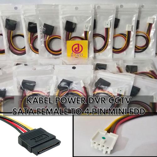 Jual Kabel Power DVR CCTV Sata Female Adapter to 4 Pin Mini FDD ...
