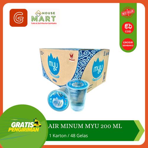 Promo Air Minum Gelas MYU 200 ML Dus / AMDK Air Mineral Minum Dalam ...