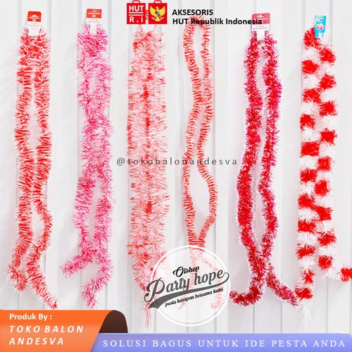 Promo Slinger merah putih / slinger tinsel hiasan agustus / slinger ...