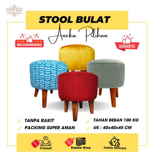 Jual Sofa Kursi Puff Stool tamu Minimalis Bulat Murah 4 kaki Murah ...