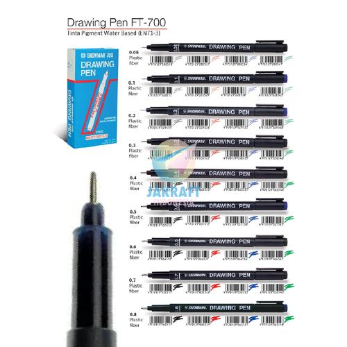 Jual Spidol Drawing Pen SNOWMAN FT-700 Gambar Sketsa 0.05 | 0.1 | 0.2 ...