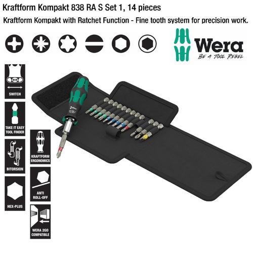 Jual Obeng Bit Ratchet Set 14 Pcs Wera 05051060001 Kraftform Kompakt ...