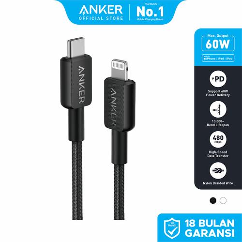 Jual Kabel Charger Anker 322 USB-C to Lightning Cable (3ft Braided ...