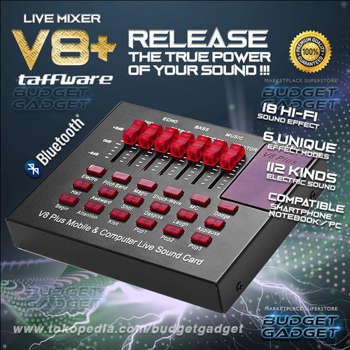 Jual Taffware Live Mixer V8 Plus Bluetooth Audio USB External Soundcard ...