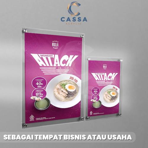 Jual Mega Frame Dinding Akrilik / Bingkai Display Poster Menu Akrilik ...