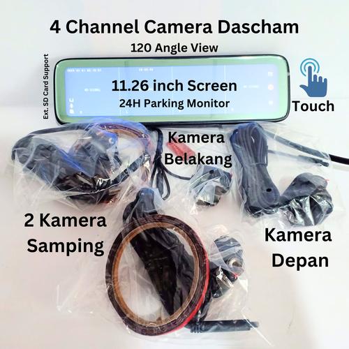 Jual Dashboard Dashcam 4 Camera 720p 24H Parking Monitoring Touchscreen Monitor 11.26” T66 ...