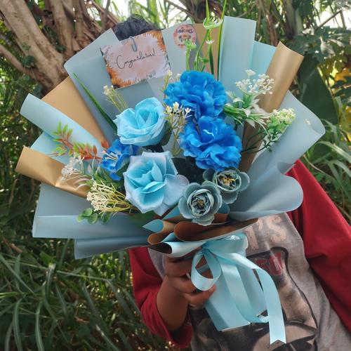Promo Buket bunga artificial Buket Graduation Wisuda sempro Ulang tahun ...
