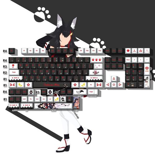 Jual 132 Keys/Set Hololive Vtuber Ookami Mio Keycaps PBT Cherry Height ...