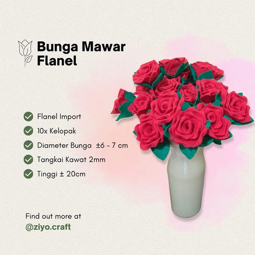 Jual Bunga Flanel - Mawar Flanel / Rose Flanel satuan - Kab. Karawang ...