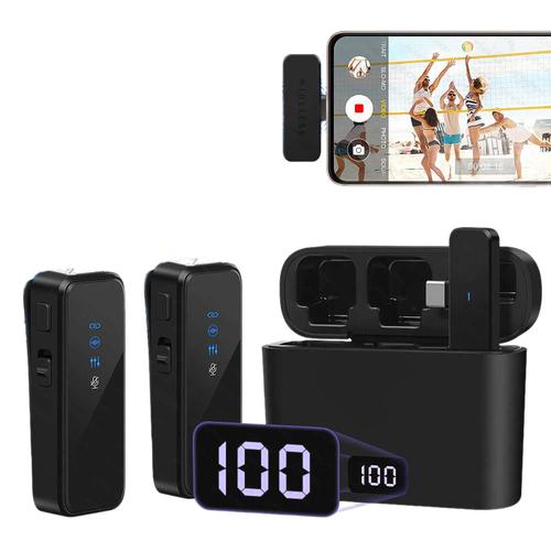 Jual Mic Clip On Wireless Portable Lavalier Kit Noice Reduction 2.4G ...
