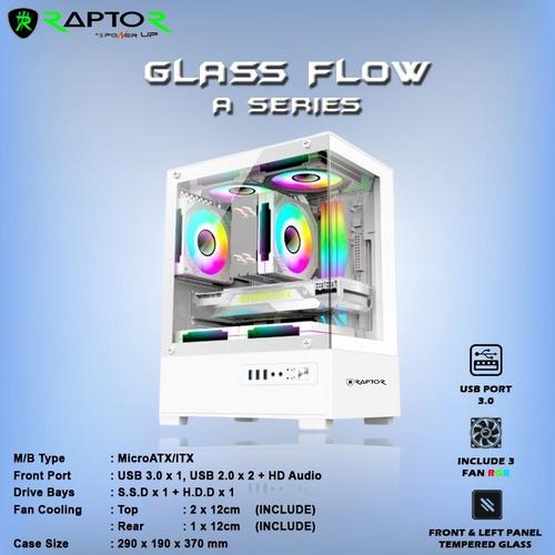 Jual Raptor Casing Komputer Glass Flow A Series include 3 Fan RGB - PC ...