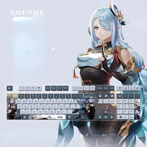 Jual 129 Keys/Set Genshin Impact Shenhe PBT Keycap for Cherry MX Switch ...