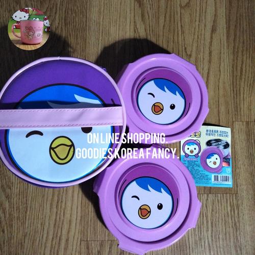Jual Ori Korea Pororo Pretty Lunch Box Round Stainless Steel Set2 + Bag ...
