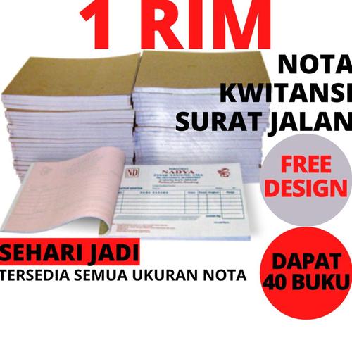 Jual Nota 1 Rim Custom 1 2 3 Rangkap / Ply Surat Jalan Kwitansi Bon ...