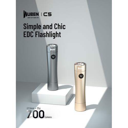 Promo Wuben C5 Compact Flashlight Senter - 700 Lumen 126 Meters - Grey ...