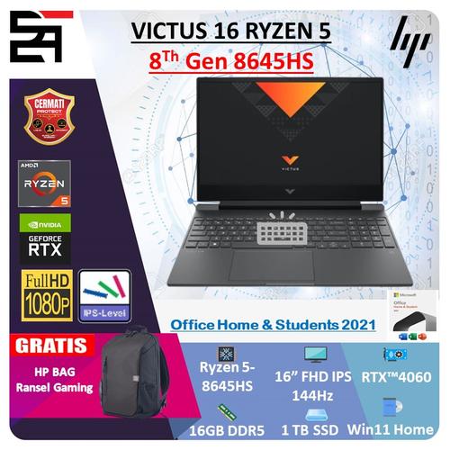 Jual HP VICTUS 16 RYZEN 5 8645HS RTX4060 8GB/ 16GB 1TB W11+OHS 16.1FHD ...