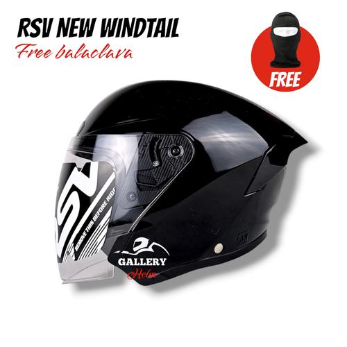 Jual HELM RSV NEW WINDTAIL BLACK GLOSSY SINGLE VISOR / RSV HALF FACE ...