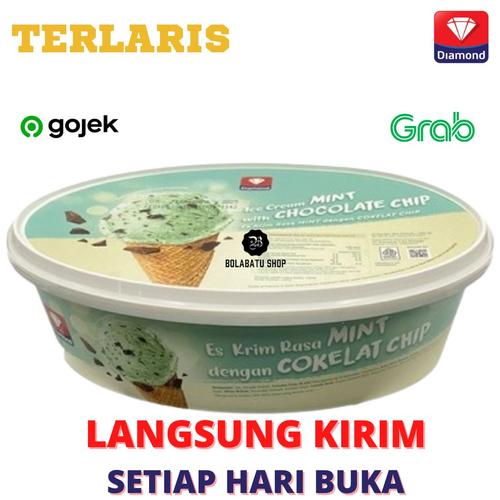 Promo Es Krim Diamond 700 mL Mint Chocochip Cokelat Mint Ice Cream Enak ...
