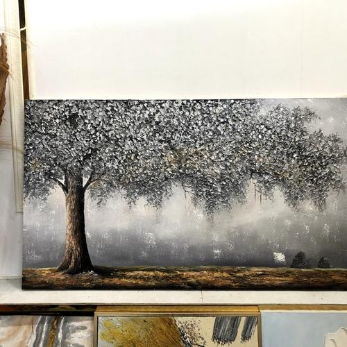Jual lukisan tangan original abstract painting Abstract oil Tree ...