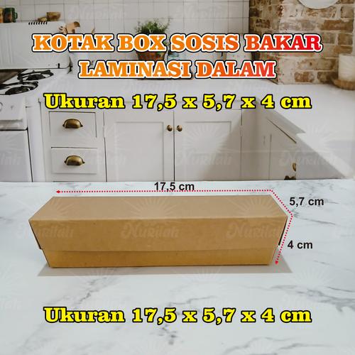 Jual (50 Pcs) Kotak box sosis bakar polos, kotak box corndog, kotak box ...