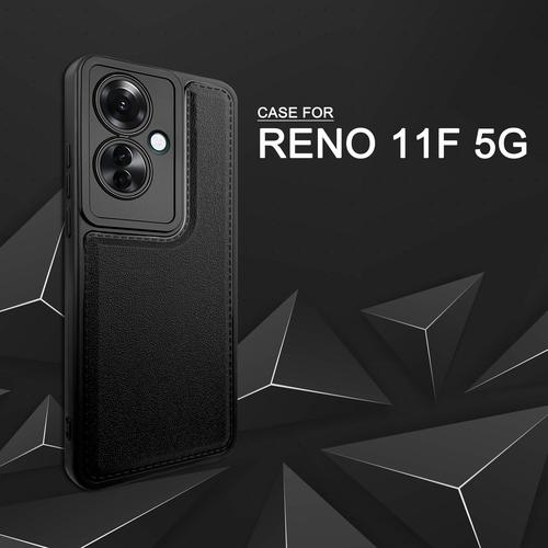 Jual Oppo Reno 11F 5G Case Softcase LEATHER BLACK CAMERA PROTECTION ...