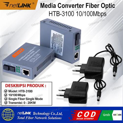 Jual Media Converter Fiber Optic 2 FO 4 FO 6 FO 8 FO 2 LAN 10/100 Netlink - HTB-3100 A+B ...