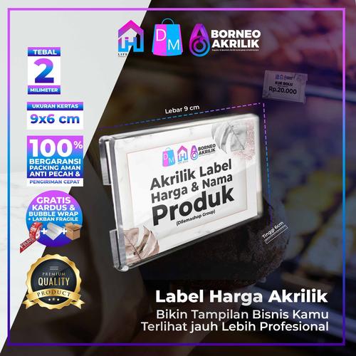 Jual Akrilik Label Display 9x6cm Akrilik Label Harga Tempat wadah ...