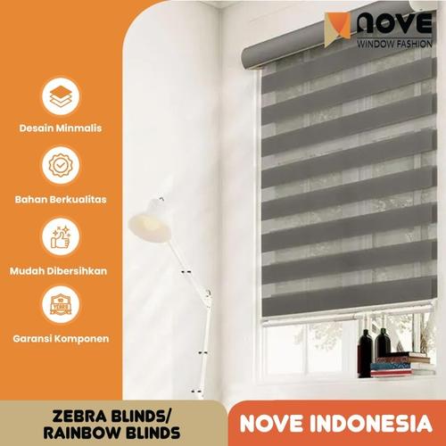 Jual Nove Zebra Blinds Indoor Semi Blackout - Rainbow Blinds TiraiMinimalis - 2328 - 3 - Kab ...