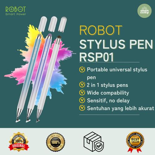 Promo ROBOT RSP01 Universal 2 in 1 Capacitive Stylus Pen for Mobile ...