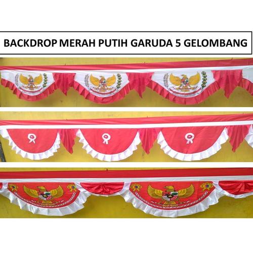 Jual Backdrop Bendera Merah putih umbul-Umbul Garuda 10 5 Gelombang ...
