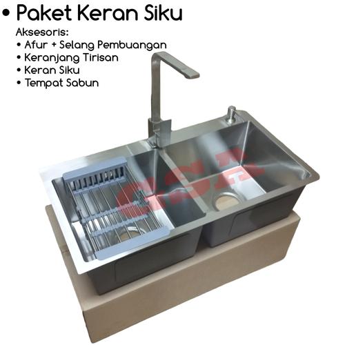 Jual Kitchen Sink 8245 Stainless - Keran Siku / Bak Cuci Piring Set ...