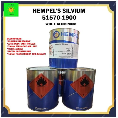 Jual CAT HEMPELIN ENAMEL 51570-19000 5kg 20 kg (WHITE ALUMUNIUM/SILVIUM ...