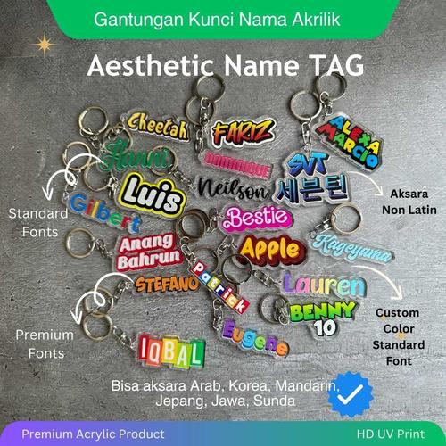 Jual GANTUNGAN KUNCI NAMA CUSTOM AESTEKTIK AKRILIK KEYCHAIN GANCI - 1 ...