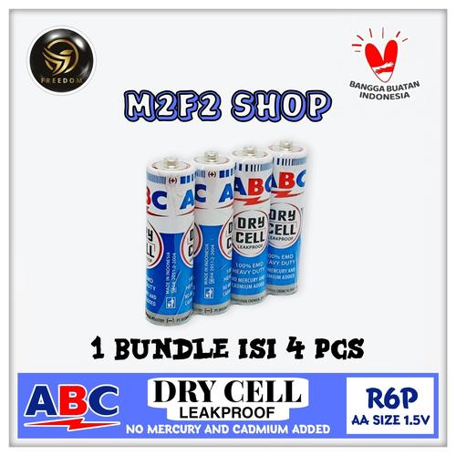 Jual Batu Baterai ABC Biru Dry Cell Ukuran Kecil AA Type R6P IEC/SUM-3 ...